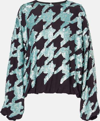 Dries Van Noten Sweatshirt aus Seide mit Pailletten