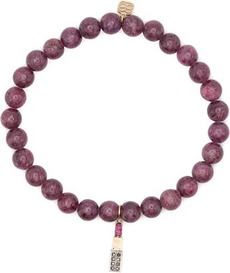 Sydney Evan bracelet en or jaune 14 ct orné de rubis et de diamants - Violet