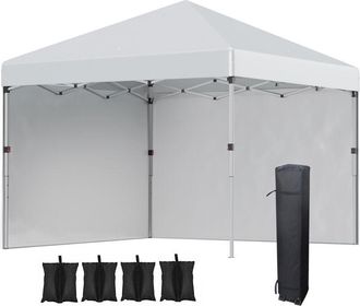 OUTSUNNY Tonnelle barnum pop-up uv 30+ lestage sac transport inclus gris