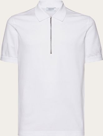 Ferragamo Herren Polohemd mit Reißverschluss Weiß