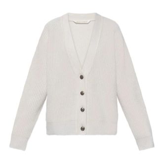 Palm Angels Gilet Tricot Blanc Cass&eacute; - Femme - Pulls - Gris - Taille: 36 FR
