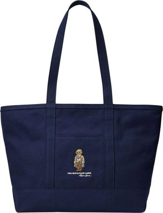 Ralph Lauren Homme, Sacs, Bleu, Taille: ONE Size Cabas Medium Bear Canvas