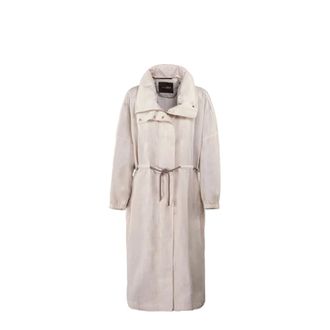 Moorer Femme, Manteaux, Beige, Taille: 38 FR Parka L&eacute;g&egrave;re en Coton-Lin