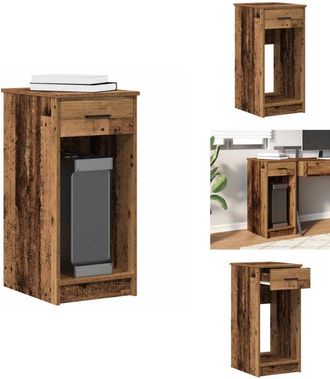 vidaXL Vidaxl - Support de tour dordinateur avec tiroir vieux bois 35x45x77 cm - Support De Tour Dordinateur - Supports De Tour Dordinateur - Support De