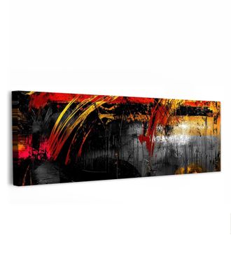 MuchoWow &copy; Bilder Gro&szlig; 120x40 cm Wohnzimmer Deko Modern Wandbild XXL Kunstdruck auf Leinwand Bild Schlafzimmer &uuml;ber Bett Room Decor Geschenke Kunst - Schwarz -