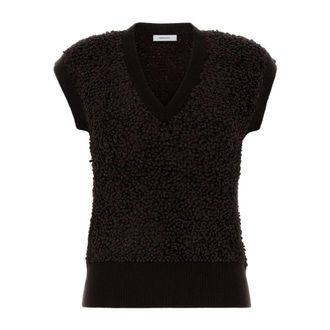 Ferragamo V-neck Boucl&eacute; Top - - Knitwear - Herren - Braun - S