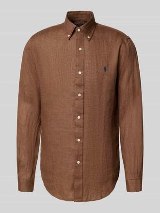Polo Ralph Lauren Regular Fit Leinenhemd mit Button-Down-Kragen