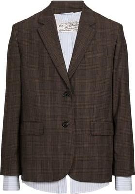 Acne Studios Blazer droit &agrave; motif en laine m&eacute;lang&eacute;e