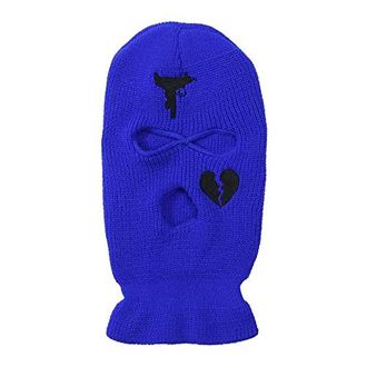 Generic Chapeaux coupe-vent en tricot intégral pour moto, masque de ski personnalisé, broderie chaude, chapeaux dhiver tricotés à 3 trous, ski pour entraîneme
