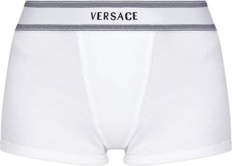 Versace Femme, Sous-v&ecirc;tements, Blanc, Taille: 42 FR Ribbed Cotton-Jersey Trunks