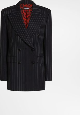 Dolce & Gabbana Zweireihige Jacke Linda Aus Wolle In Nadelstreifenoptik - Frau Blazer Mehrfarbig Wolle 36