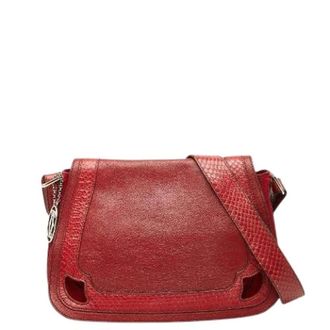Cartier Pre-owned Sac bandouli&egrave;re en cuir Marcello - Femme - Pre-owned - Rouge - Taille: ONE Size