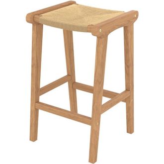 Rendez-Vous D&eacute;co Tabouret pour ilot central 68 cm en teck et rotin - KUNA