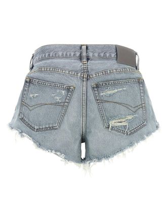 Balenciaga Distressed Denim Shorts - Light Blue