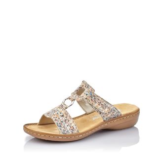 Rieker Damen Fr&uuml;hjahr/Sommer 608a0 Pantoletten, Mehrfarbig Pebble Multi 93, 38 EU
