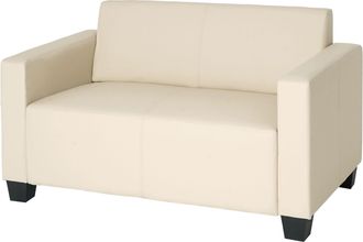 Mendler 2er Sofa Couch Lyon Loungesofa Kunstleder - Creme
