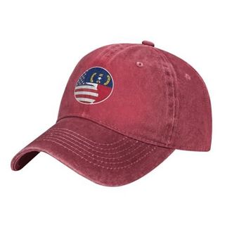 Generic Combinaison des Drapeaux Yin-Yang des &Eacute;tats-Unis Et De La Caroline du Nord Unisexe Chapeau De Cowboy Athl&eacute;tique Hip-Hop Cap R&eacute;tro Ancien Chapeau pour 
