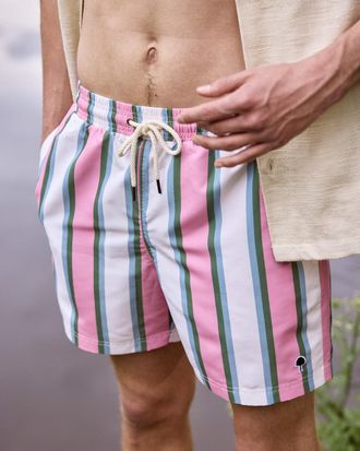 Faguo Short de bain rose et vert