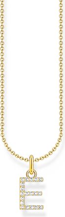 Thomas Sabo Halskette Buchstabe E vergoldetes Silber mit Zirkonia KE2244-414-14