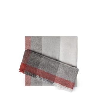 Brunello Cucinelli Wool And Cashmere Checked Twill Scarf
