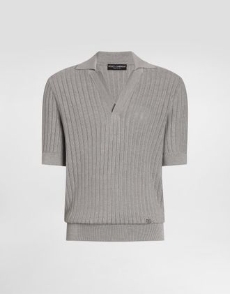 Dolce & Gabbana Polohemd Aus Seide - Mann Strickwaren Grau 54