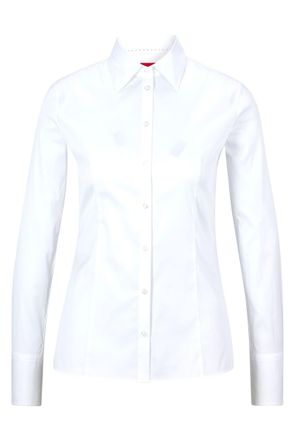 HUGO BOSS HUGO Damen The Fitted Shirt Bluse, Wei&szlig; (White100), 42 EU