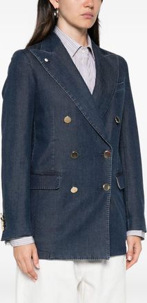 L.B.M. 1911 Double-Breasted Denim Blazer - Navy