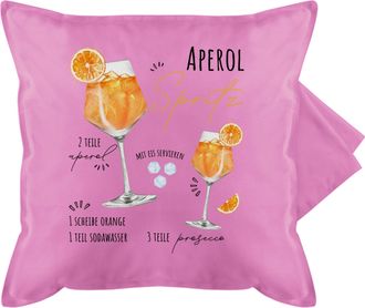 Shirtracer Kissenbezug - Karneval & Fasching - Kissen - Aperol Spritz Rezept I Lustig Geschenk Aperolfan Fanartikel - 50 x 50 cm - Pink - aperol+Kissen karnevals
