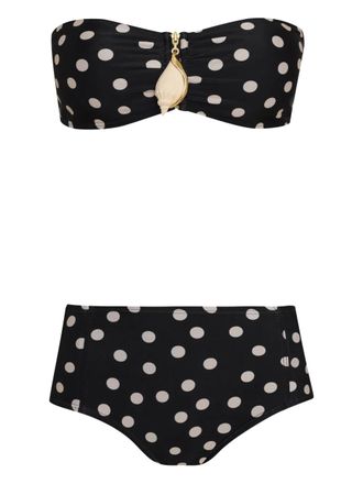 Brigitte Bikini mit Muscheldetail - Schwarz