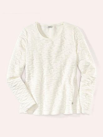 Walbusch Langarmshirt Damen Jacquard-Sweaty 3D Langarmshirt Rundhals pflegeleicht Baumwollmischung (Jersey) f&uuml;r Komfort, atmungsaktiv