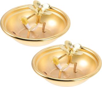 Cabilock 2 St&uuml;ck Verstellbare Butterlampe Legierungs&ouml;llampe &Ouml;llaterne Dekorative &Ouml;llampe Lampendekor Desktop -&Ouml;llampe Haushaltslampe Kerosinlampe Golden