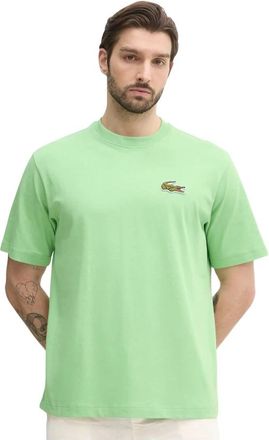 Lacoste Loose Fit Heavy Cotton Badge T-shirt - - Tops - Herren - Gr&uuml;n - 2XS