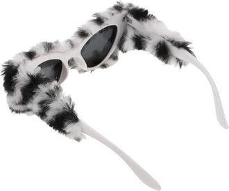Garneck Lunettes de Soleil Fantaisie OEil-de-Chat pour Adultes Motifs Z&egrave;bre en Peluche Verres Anti-Uv Accessoires Cosplay pour F&ecirc;tes Anniversaires et Bal Masq
