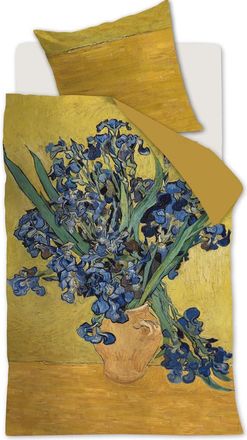 Beddinghouse Mako Satin Bettwäsche 2 teilig Bettbezug 155 x 220 cm Kopfkissenbezug 80 x 80 cm Irises 197150 Gelb