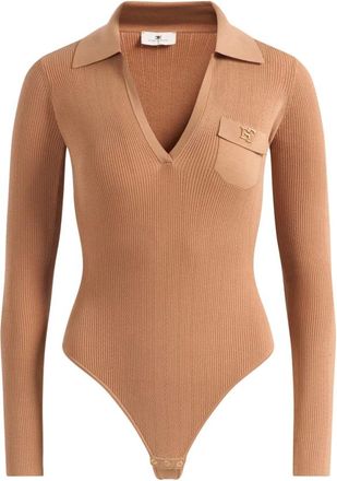 Elisabetta Franchi Femme, Tops, Brun, Taille: 40 FR Body en maille