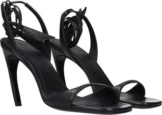 The Attico Leather Stiletto Heels - Black