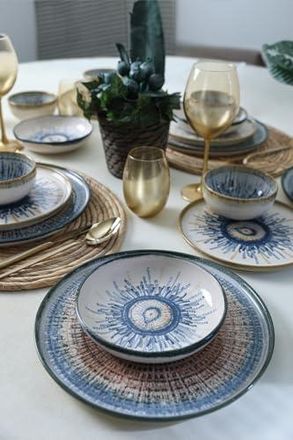 Hermia Elegant 24-Piece Dinner Set, 100% Ceramic Stoneware | Antibacterial, Eco-Friendly, Easy Clean | Includes Plates, Bowls & Dessert Plates | Dishwasher &