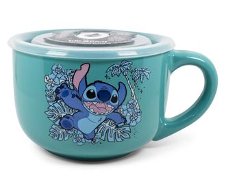 Silver Buffalo Lilo and Stitch Stay Weird Suppentasse aus Keramik mit bel&uuml;ftetem Kunststoffdeckel, 680 ml