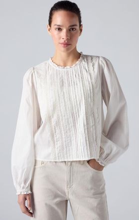 Levi's Han Langarmbluse mit Perlenstickerei - Damen - Wei&szlig; / Wei&szlig;