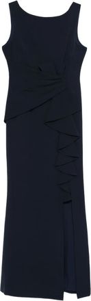 Eliza J Gerüschtes Maxikleid mit Schlitz - Blau