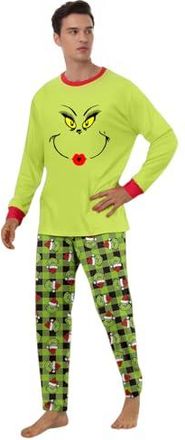 Generic Le Grinch Pyjama Noel Famille De Grinch Noël Enfant Hiver Homme Adulte Femme Coton Garcon Bebe Couple Deguisement Ensembles Pull Chaud Et Doux Ensembl