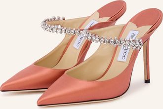 Jimmy Choo London Mules Bing Mit Schmucksteinen orange