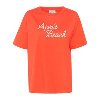 Kaffe Femme, Tops, Rouge, Taille: 42 FR Tee Élégant avec Imprimé