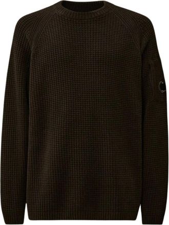 C.P. Company C.p. Company, Homme, Pulls, Brun, Taille: 2XL Cotton Chenille Crewneck Lens Sweater