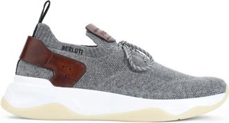 Berluti Low-Top Sneaker - Knitted Textile Sneakers With Leather Accents - Gr. 9_5 - in Grau - für Damen