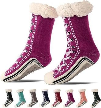 Generic Accordinglye Chaussons dhiver en cachemire ultra épais de qualité supérieure, confortables, antidérapantes, douces et chaudes avec semelles antidérapa