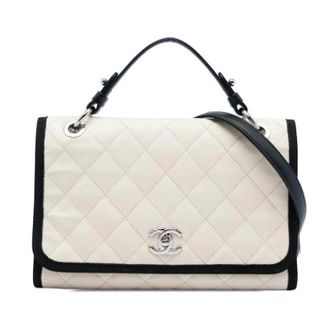 Chanel Pre-owned Quilted Caviar Satchel - - Pre-owned - Damen - Wei&szlig; - ONE SIZE