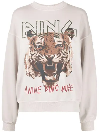 Anine Bing sweat &agrave; imprim&eacute; graphique - Gris