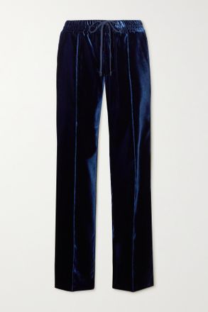 Tom Ford Pantalon De Surv&ecirc;tement En Velours &Agrave; Plis - Bleu