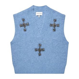 Munthe V-Ausschnitt Strick - - Knitwear - Damen - Blau - M